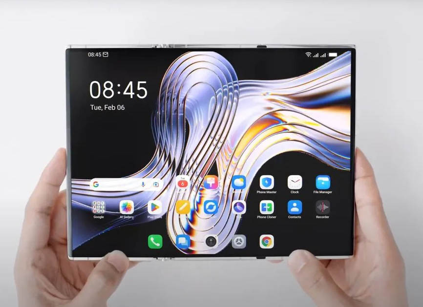 Tecno dévoile son concept de smartphone pliant en trois : le Phantom ...